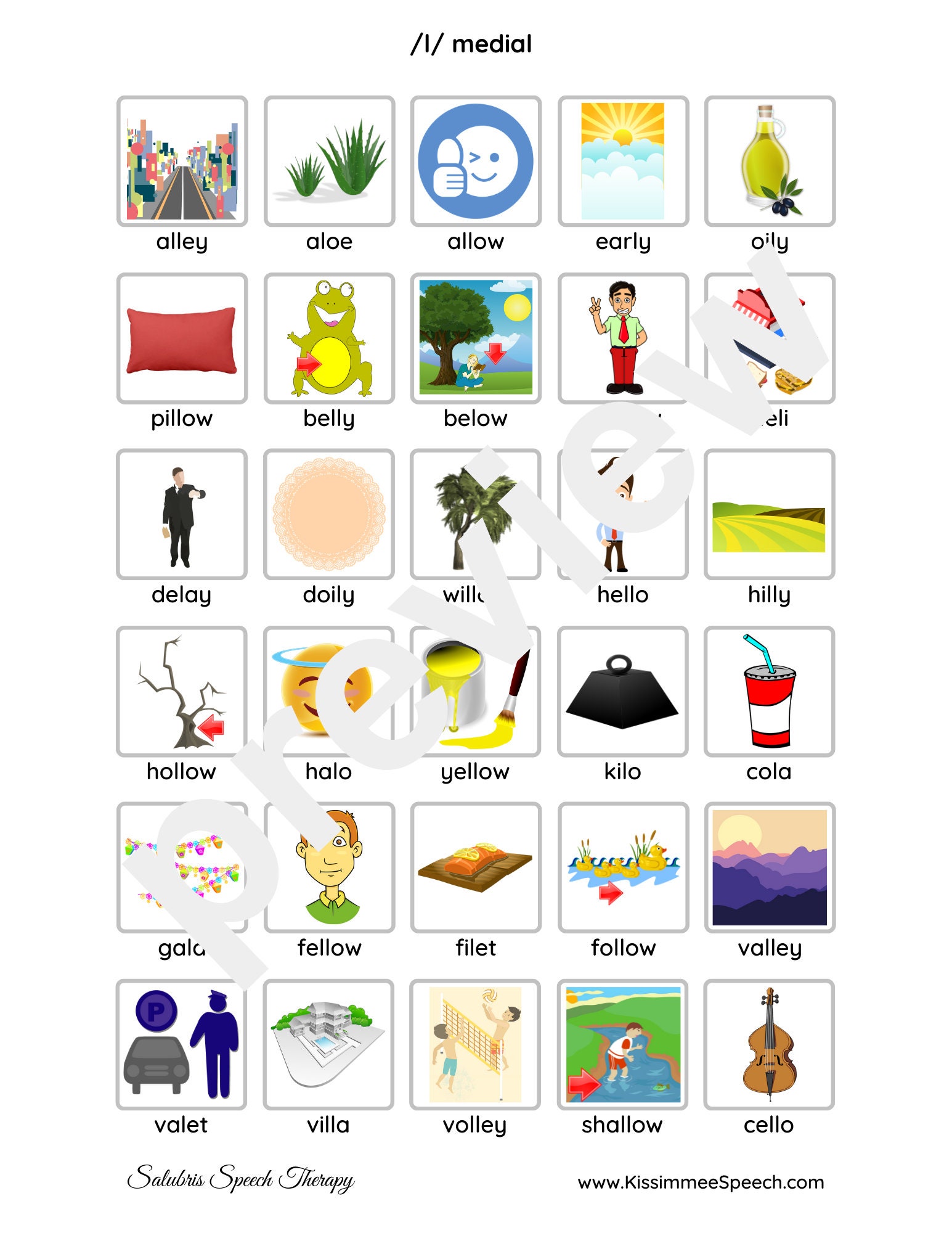 Phoneme "l" for Speech Therapy Practice - 9 Pages! - Etsy