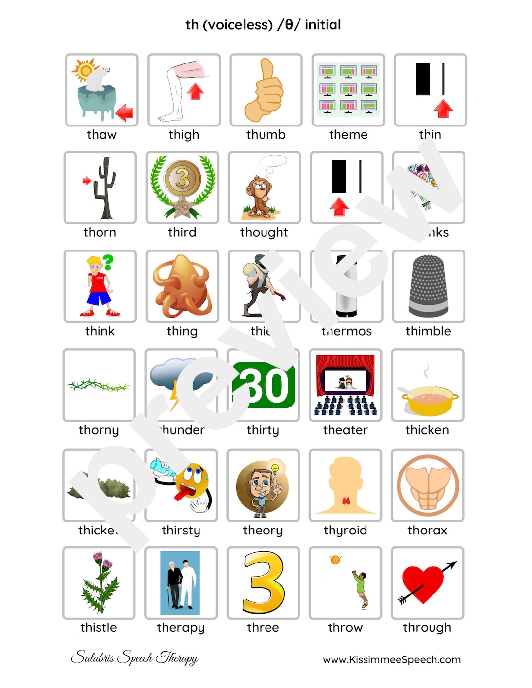 Phoneme "th" (voiced and Unvoiced) for Speech Therapy Practice - 5 ...