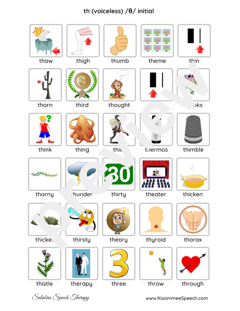 Phoneme "th" (voiced and Unvoiced) for Speech Therapy Practice - 5 ...