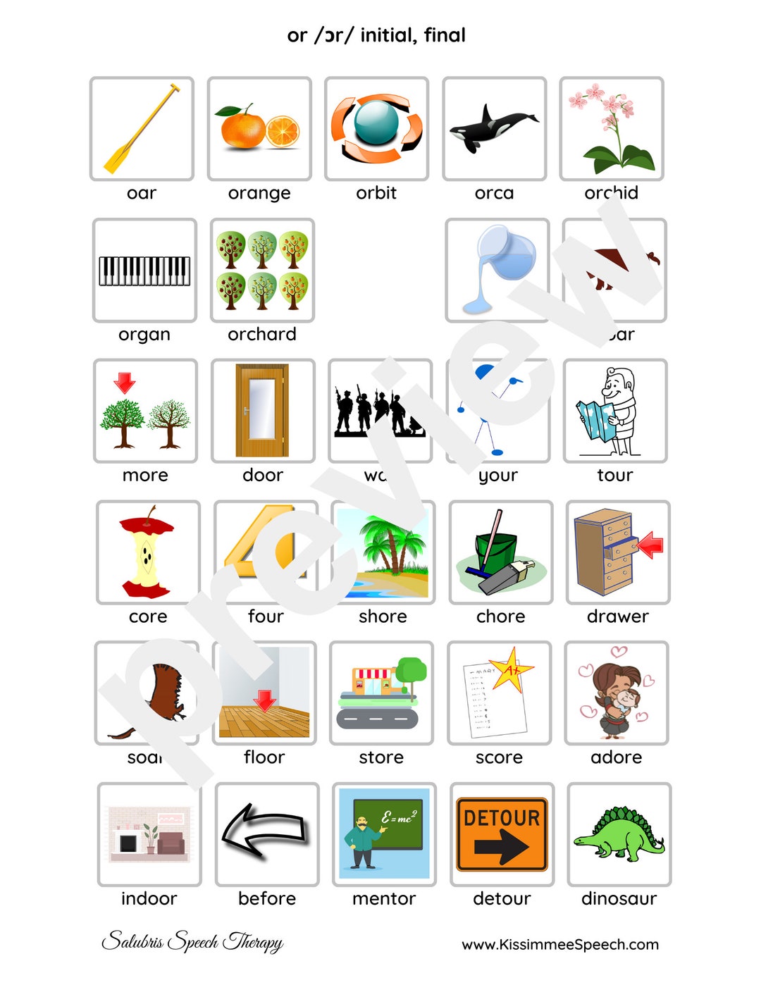 Vocalic or Worksheets for Speech Therapy Practice 2 Pages - Etsy