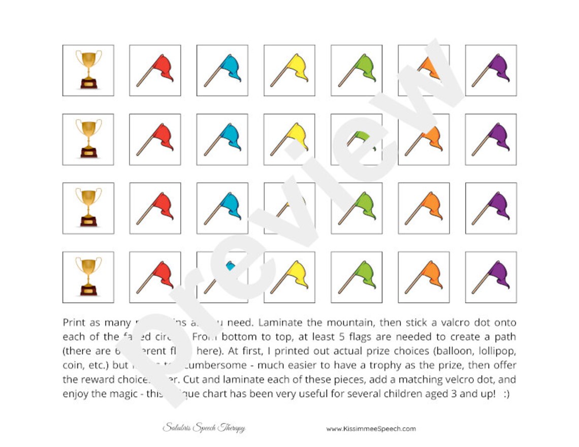 Reward Mountain for Speech Therapy Activities - Articulation, Language ...