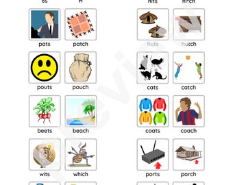 Minimal Pairs Final ts & ch Speech - Etsy
