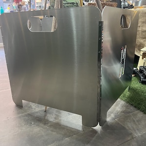Aluminium Fire Surround – 4 Panel Folding Windbreak | Campfire Safety ...