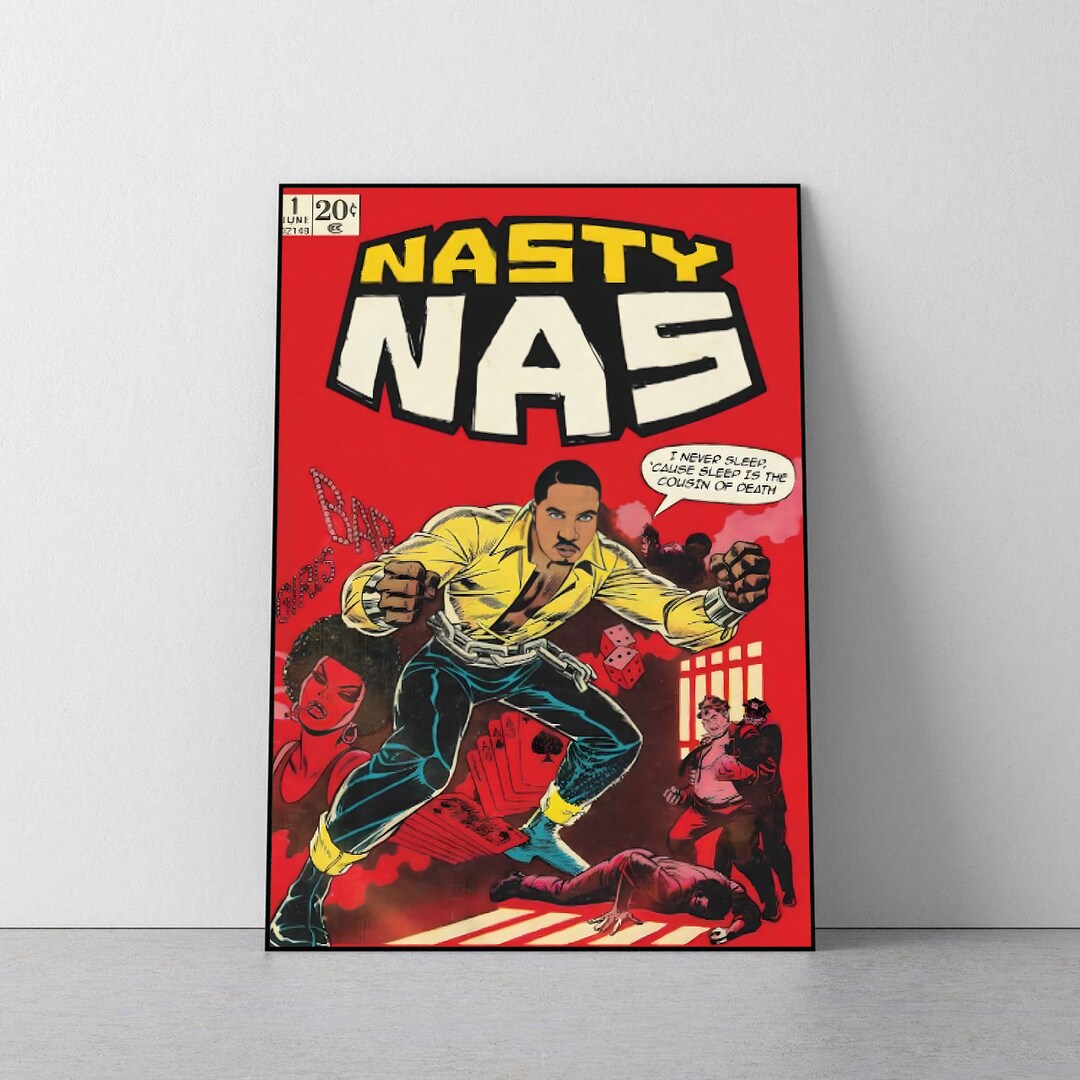 Vintage Nasty Nas Comic Poster 90s 2000s Retro Wall Art - Etsy