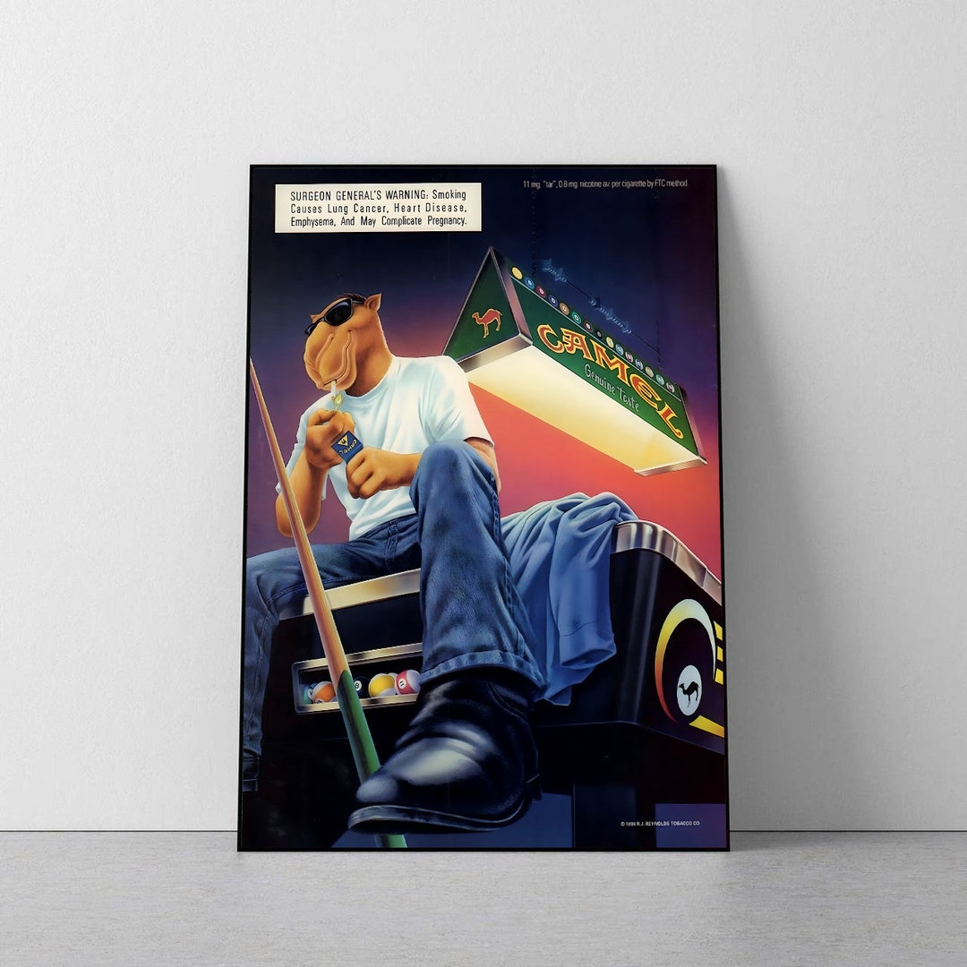 Camel Cigarettes Poster Mens Bar Art Retro Wall Art Room - Etsy