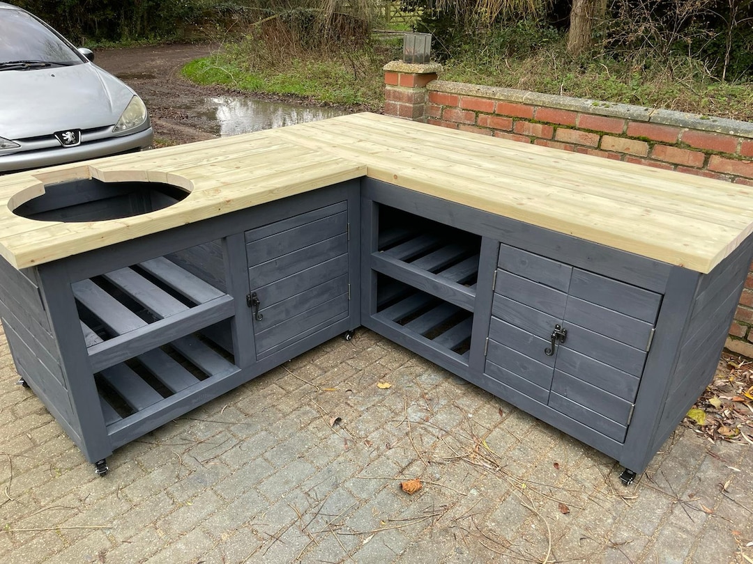 Modular Corner Unit. Kamado, BGE, Cut-out BBQ Table. Customise Yourself ...