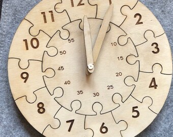 Kids Puzzle Clock - Etsy