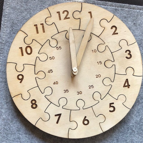 Wooden Clock Puzzle - Etsy