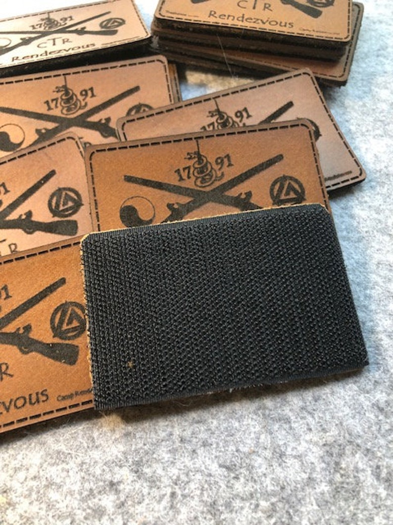 Custom Tactical Velcro Backed Engraved Leather Patch_2mm - Etsy