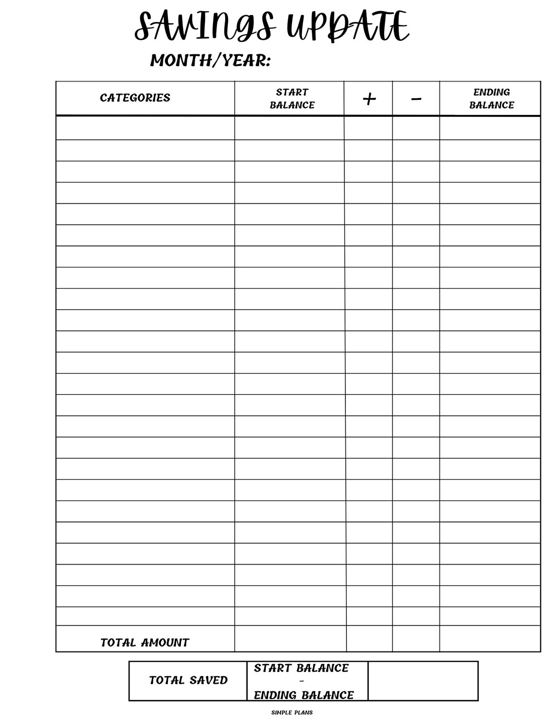 Savings Tracker Printable | Tracker Sheet | Planner Template Saving ...