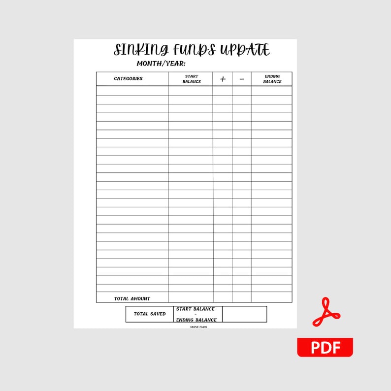 Sinking Funds Tracker Printable Sinking Funds Tracker Sheet, Sink Funds ... Sinking Funds Tracker Printable Sinking Funds Tracker Sheet, Sink Funds ...