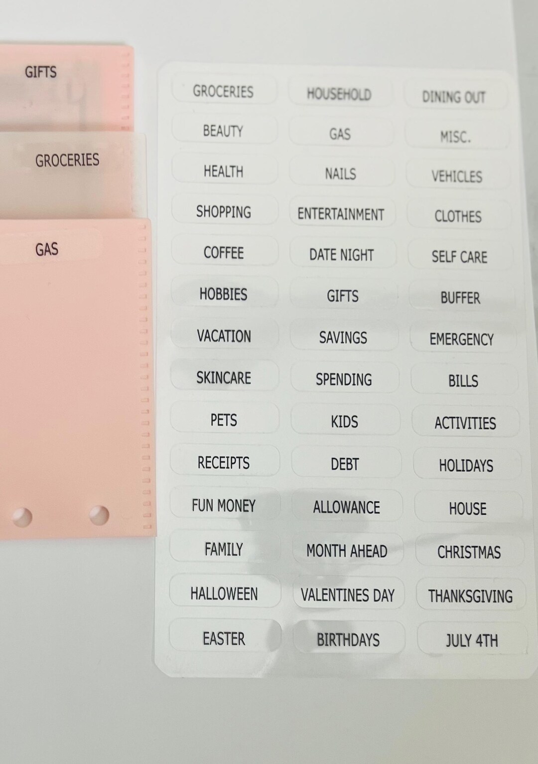 MINI Budget Script Stickers // Planner Stickers // Black Budget ...