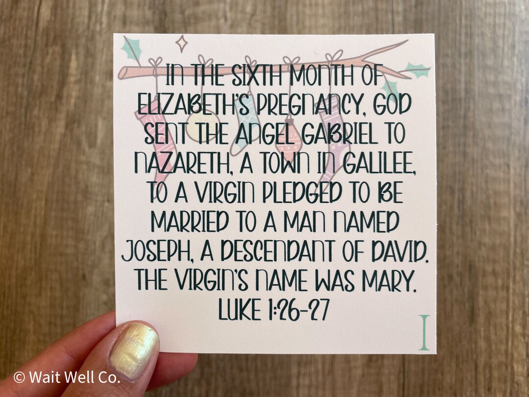 Advent Scripture Cards Printable Advent Calendar Christmas Bible Verse ...
