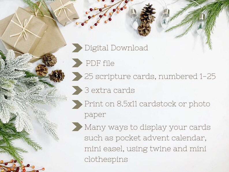 Advent Scripture Cards Printable Advent Calendar Christmas Bible Verse ...