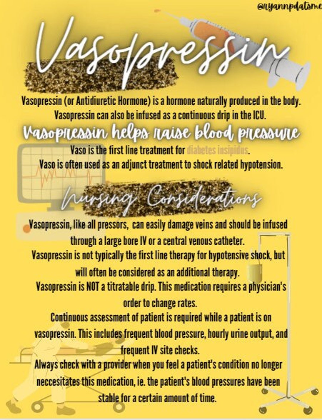 Vasopressin Cheat Sheet Etsy vasopressin-cheat-sheet-etsy