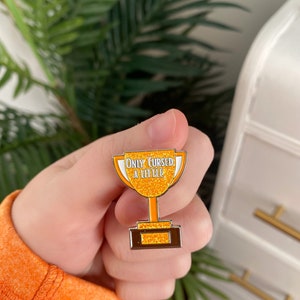 Only Cursed A Little Trophy Enamel Pin - Etsy