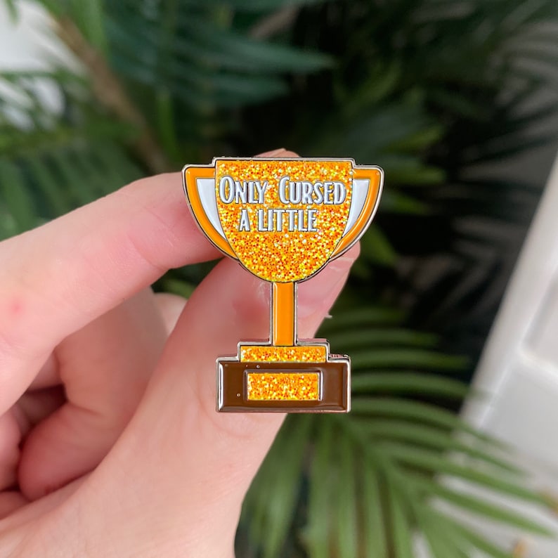 Only Cursed A Little Trophy Enamel Pin - Etsy