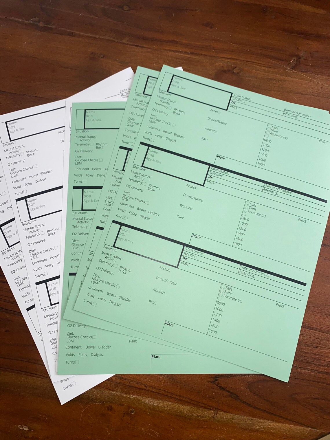 Medical Surgical / Telemetry Report Sheet Digital Download - Etsy