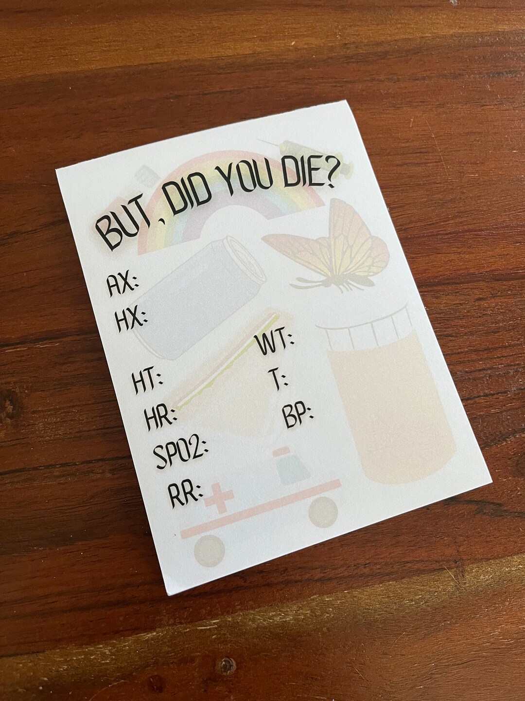 ER Triage Vitals Notepad - Etsy