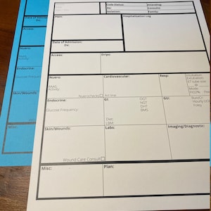 ICU Report Sheet Digital Download - Etsy