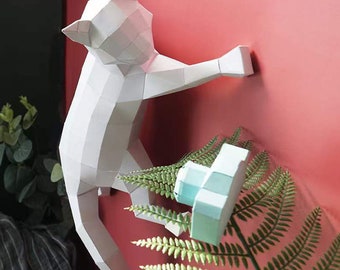 3d Paper Model Cat | Etsy