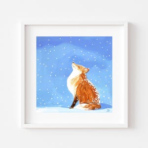Fox in Snow Art Print - Etsy