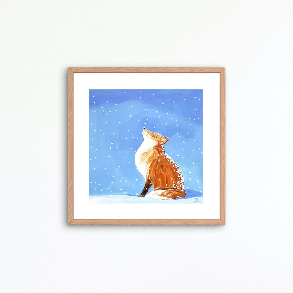 Fox in Snow Art Print - Etsy
