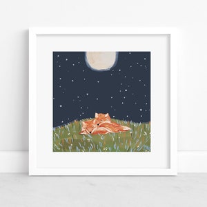 Sleeping Fox Art Print - Etsy