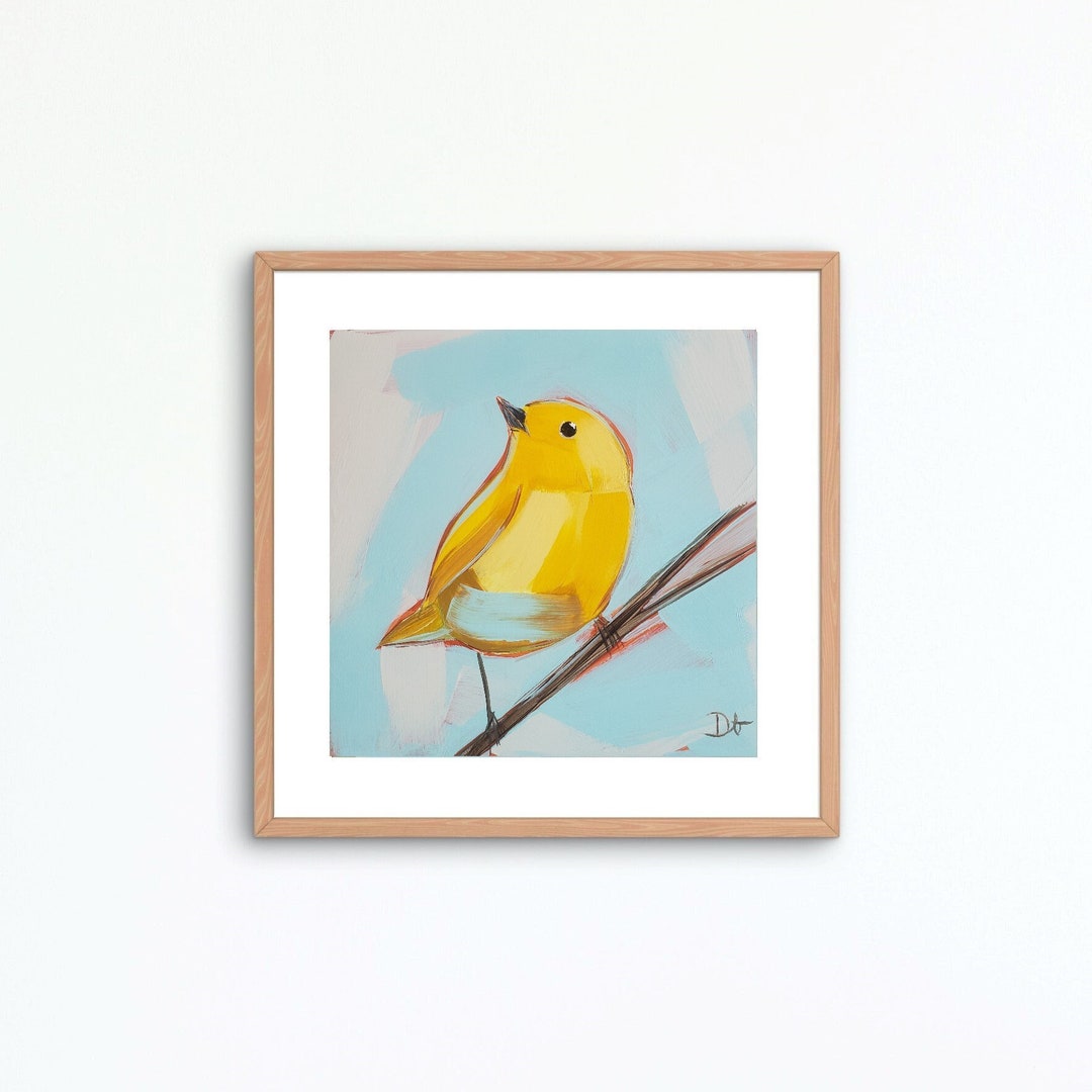 Yellow Bird Art Print - Etsy