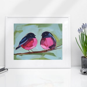 Two Robin Birds Art Print - Etsy