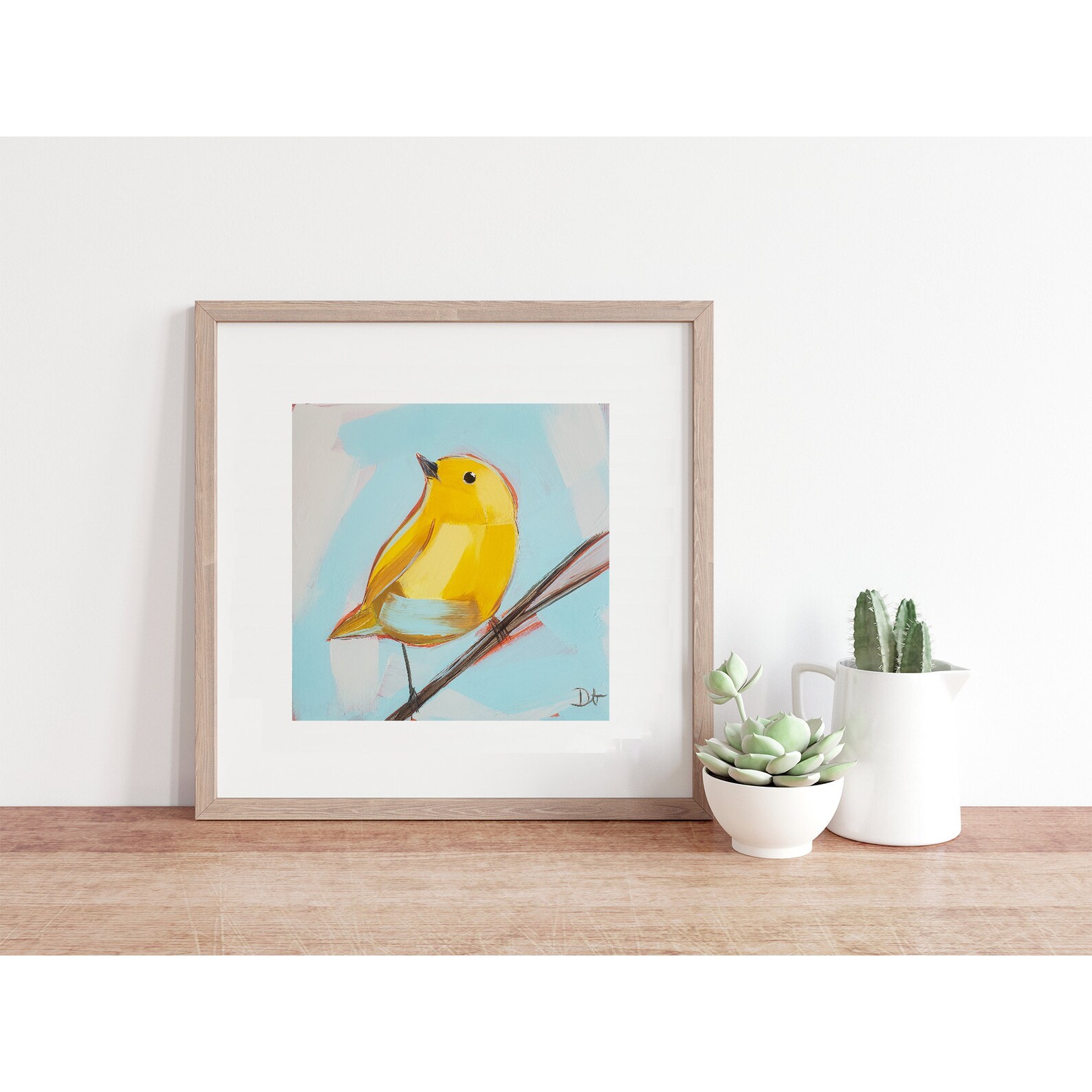 Yellow Bird Art Print - Etsy