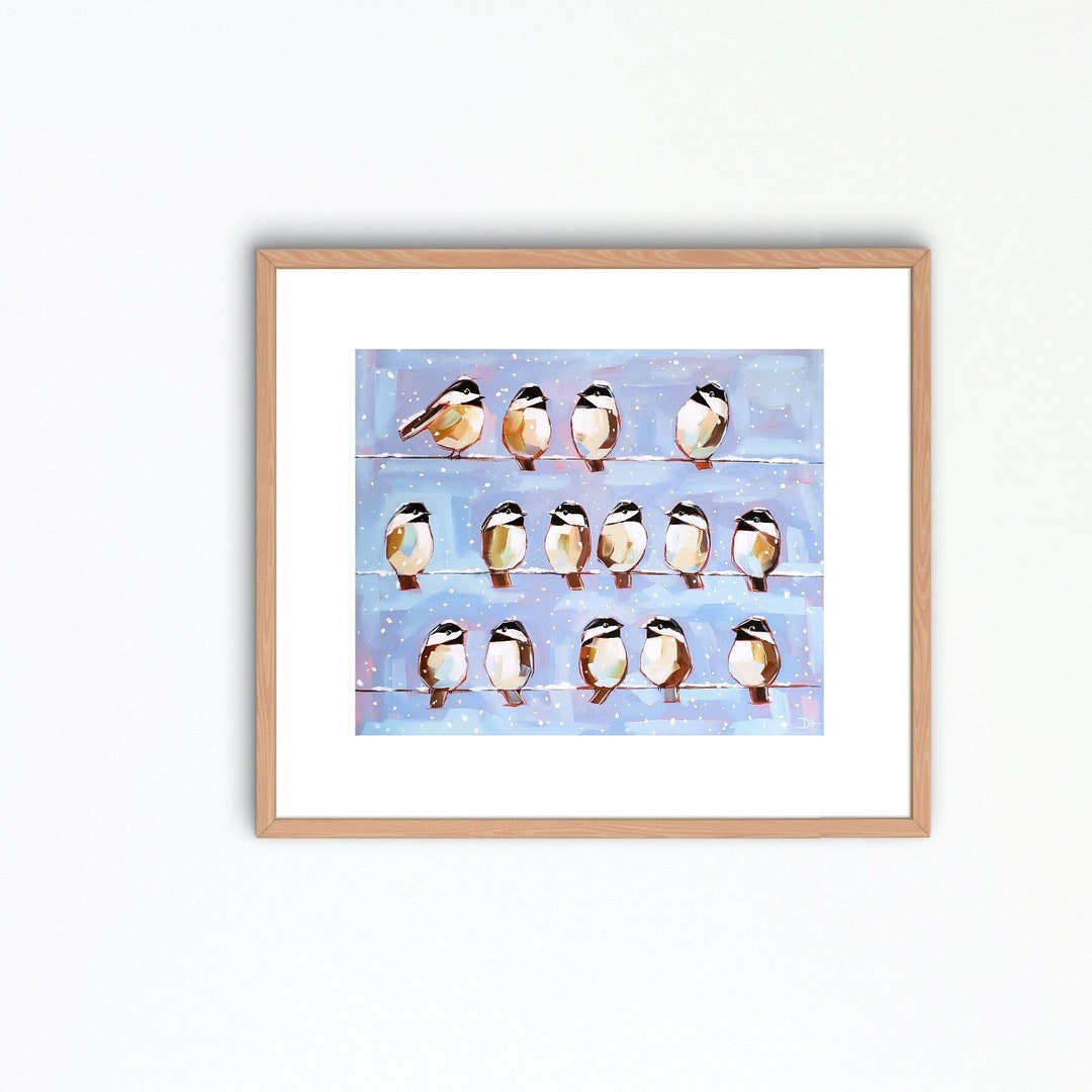 15 Chickadees Art Print - Etsy