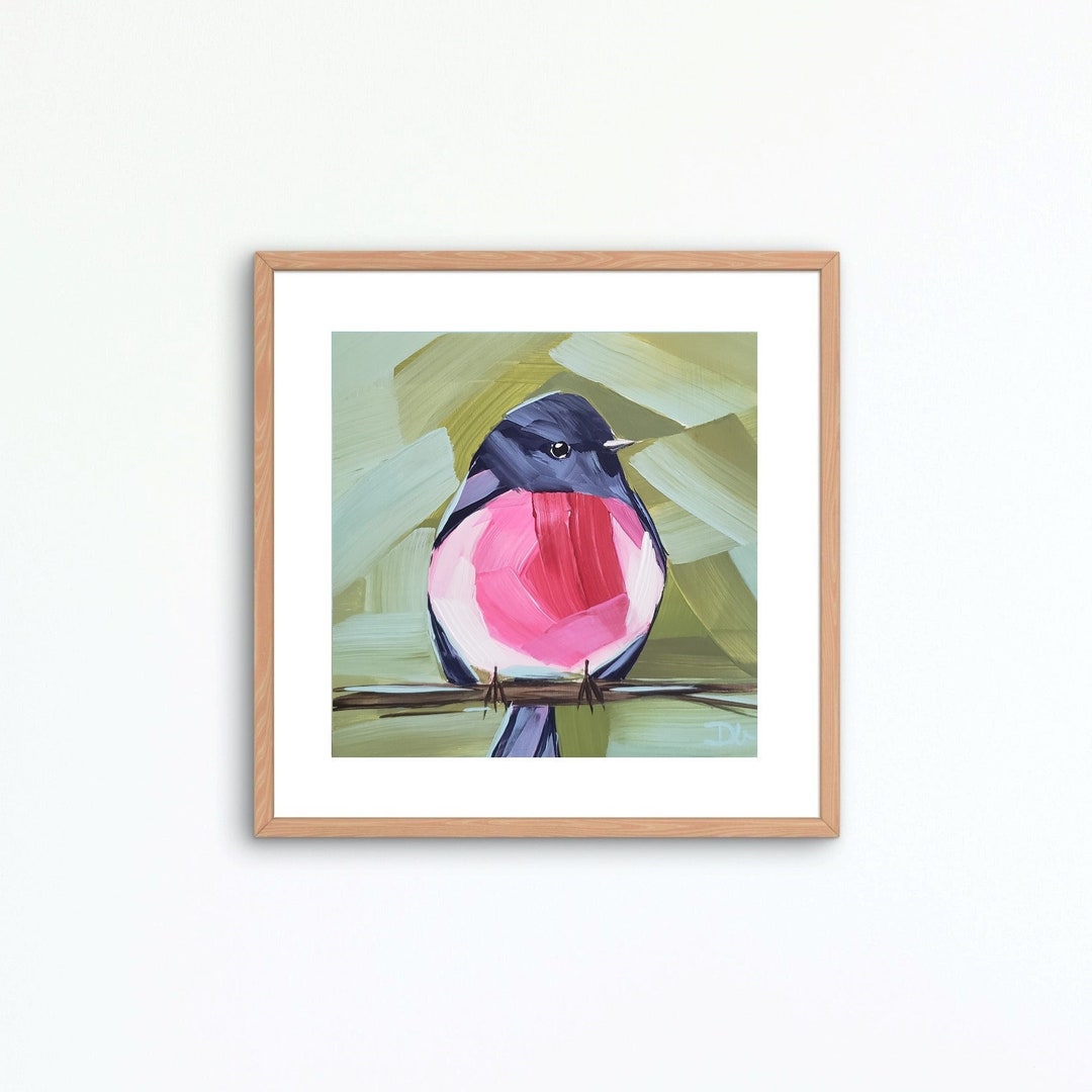 Pink Robin Art Print - Etsy
