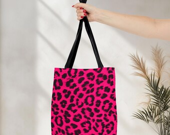 Chic Leopard Print Tote Bag Animal Print Shopper Bag - Etsy