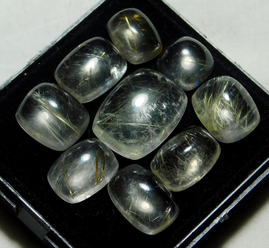 Golden Rutile 100% Natural Rutile Quartz Cabochon Lot Free - Etsy