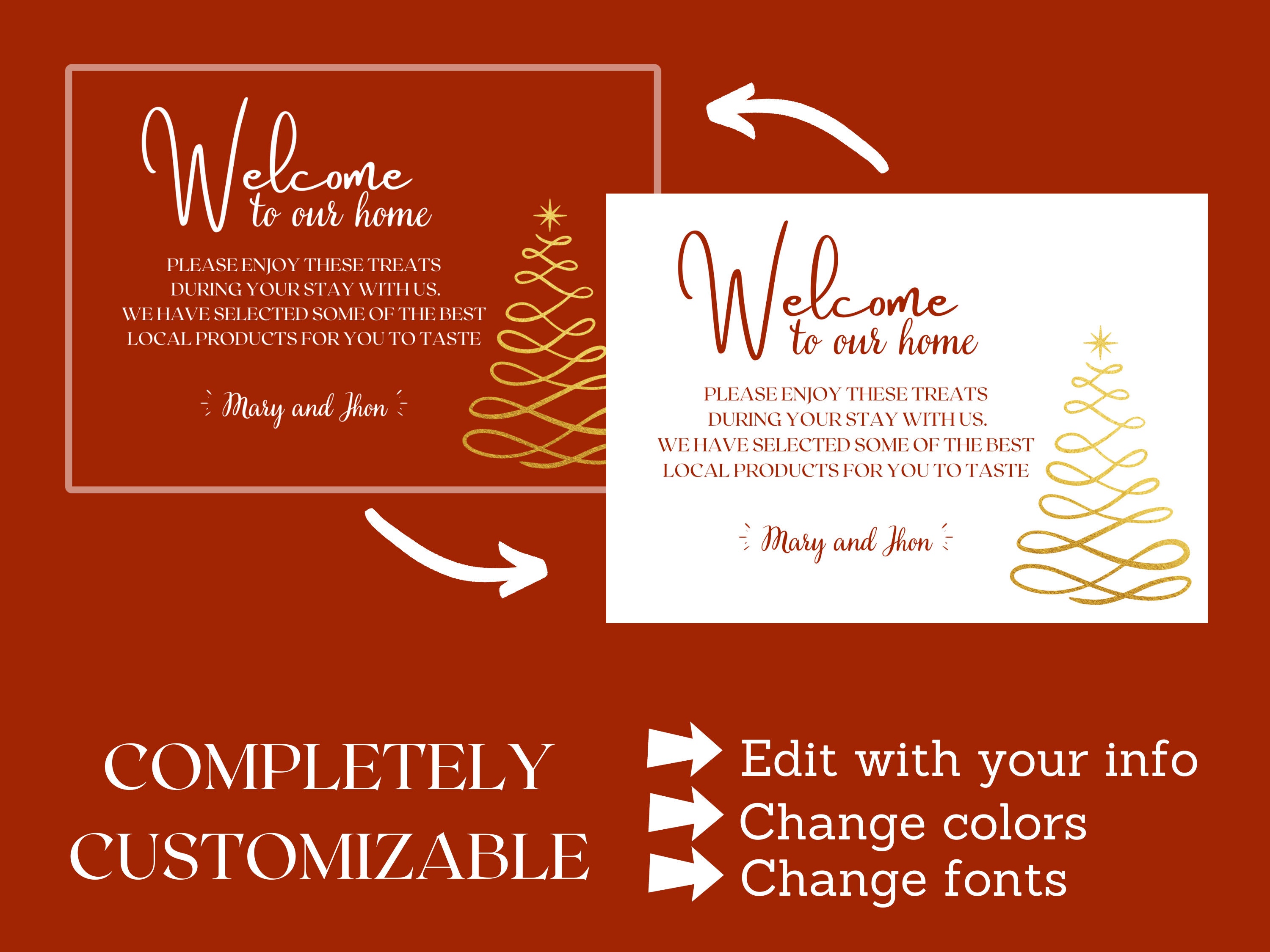 Airbnb Welcome Basket Card, Welcome Basket Sign Template, Rental Gift ...