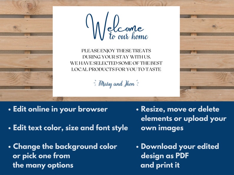 Airbnb Welcome Basket Card Template: Host Gift Basket Sign (digital ...