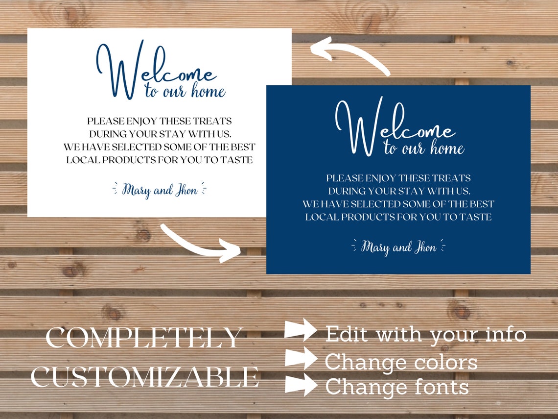 Airbnb Welcome Basket Card, Welcome Basket Sign Template, Rental Gift ...