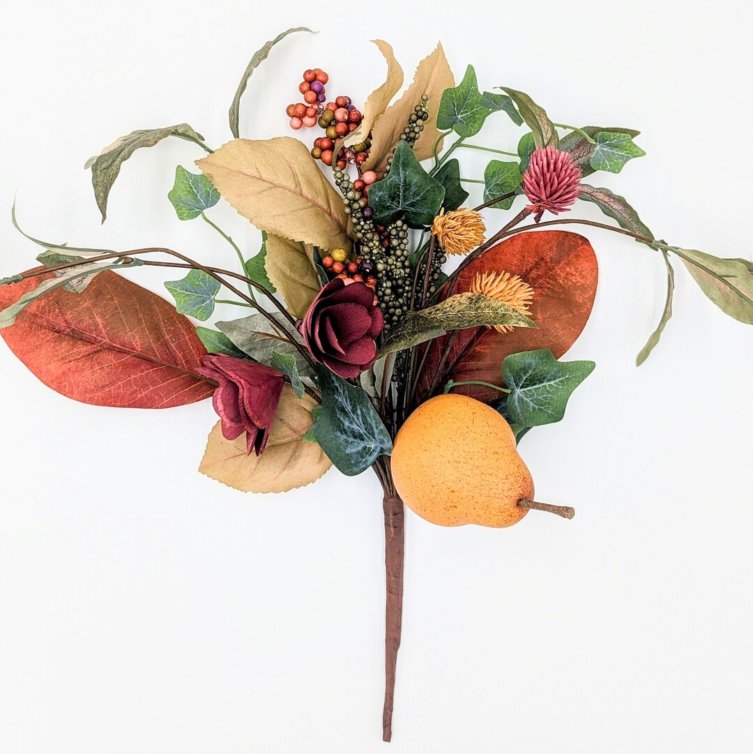 Artificial Pear Stem for Decorative Arrangement Supply Faux Fruit Home ...