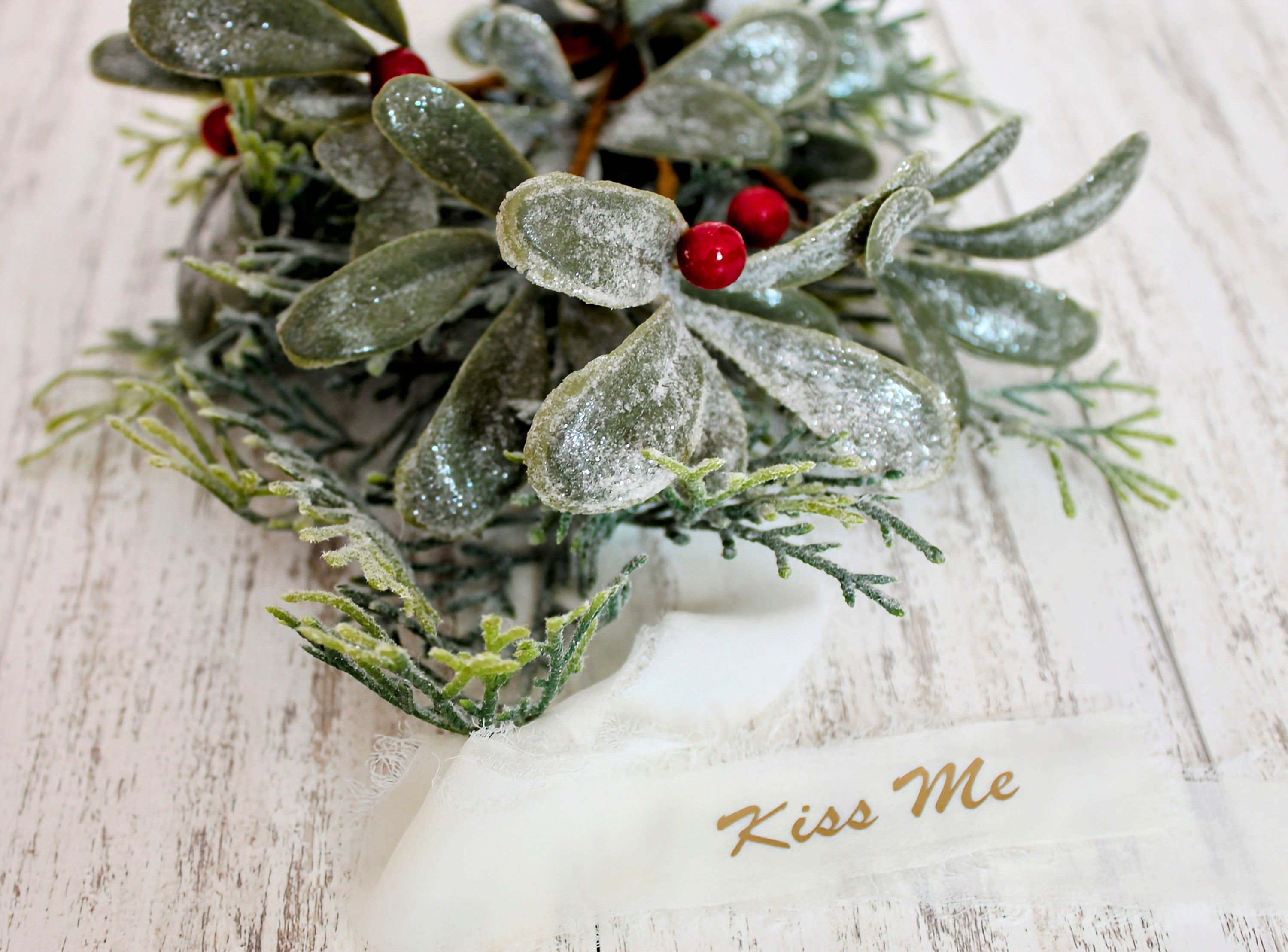 Custom Christmas Wedding Decor Mistletoe Hanger Personalized Wedding ...