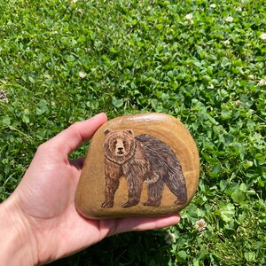 Bear Painted Rock Home Decor Garden Decor Cute Decoration Gift Garden ...