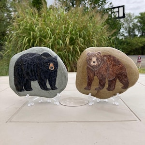 Hand-painted Bear Rock: Pennsylvania River Stone, Garden Decor - Etsy