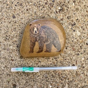 Bear Painted Rock Home Decor Garden Decor Cute Decoration Gift Garden ...