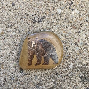 Bear Painted Rock Home Decor Garden Decor Cute Decoration Gift Garden ...