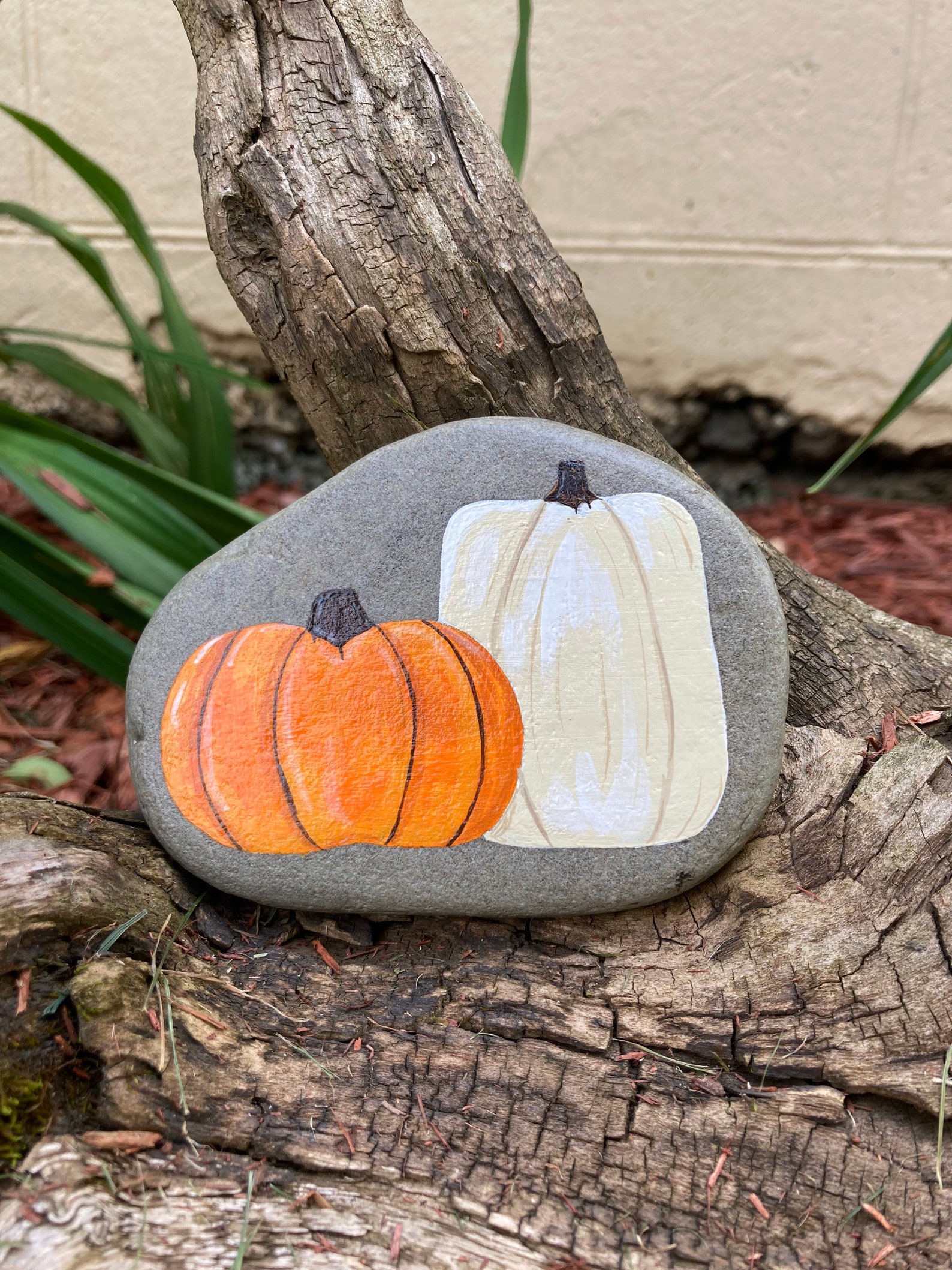 Pumpkin Painted Rock Garden Decor Home Decor Fall Decor - Etsy