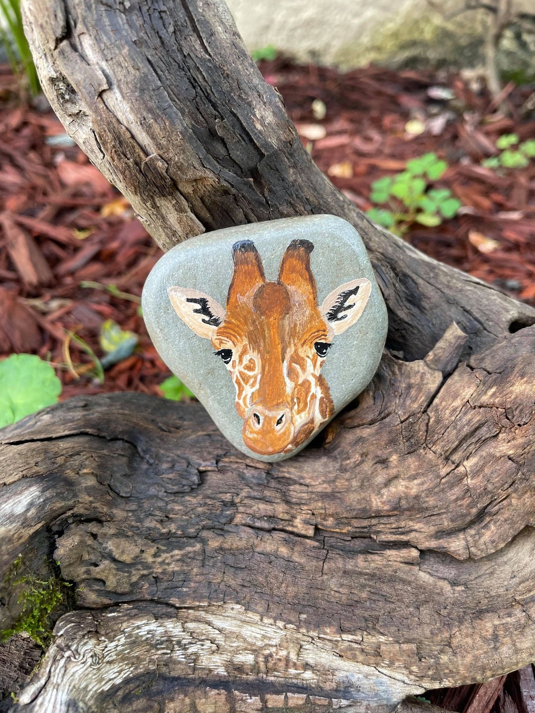 Giraffe Painted Rock; Garden Decor; Gift; Home Decor; Cute Decoration ...