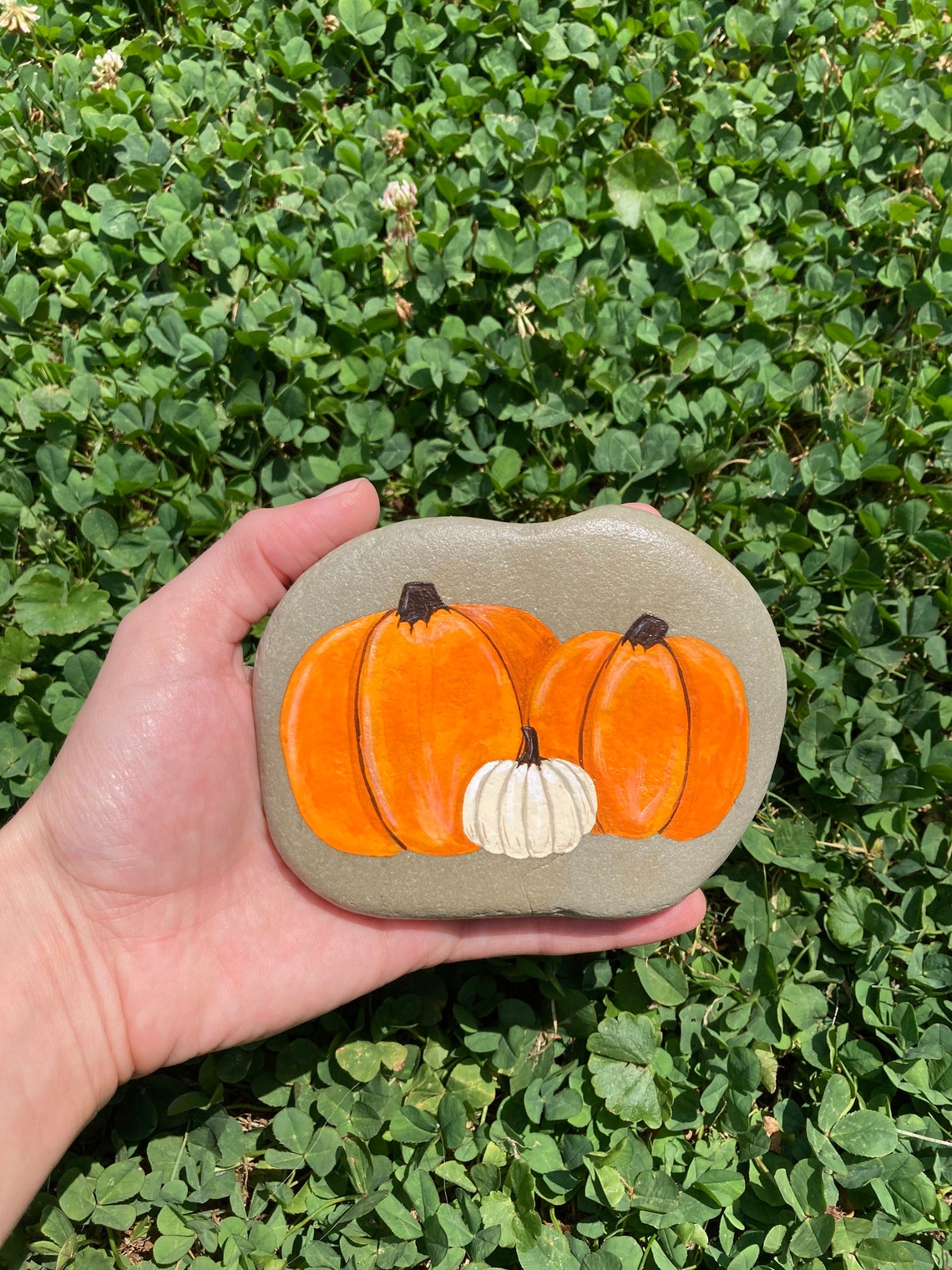 Pumpkin Painted Rock Garden Decor Home Decor Fall Decor - Etsy