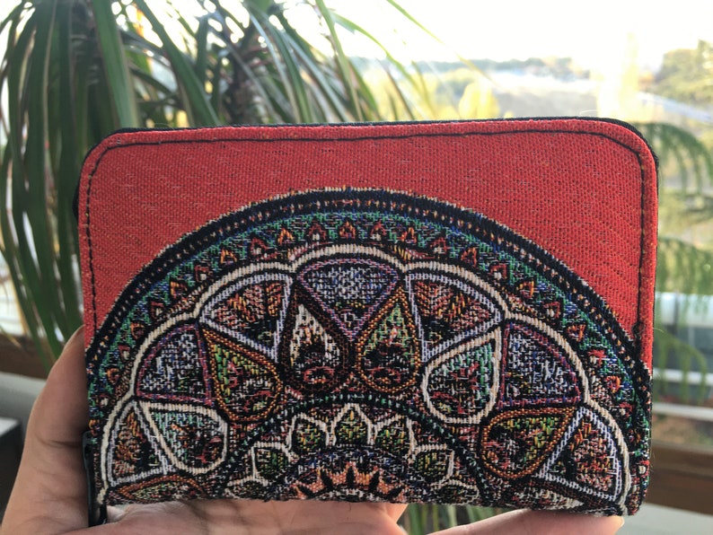 Small Wallet for Women, Handmade Bohemian Wallet, Small Mandala Pattern ...