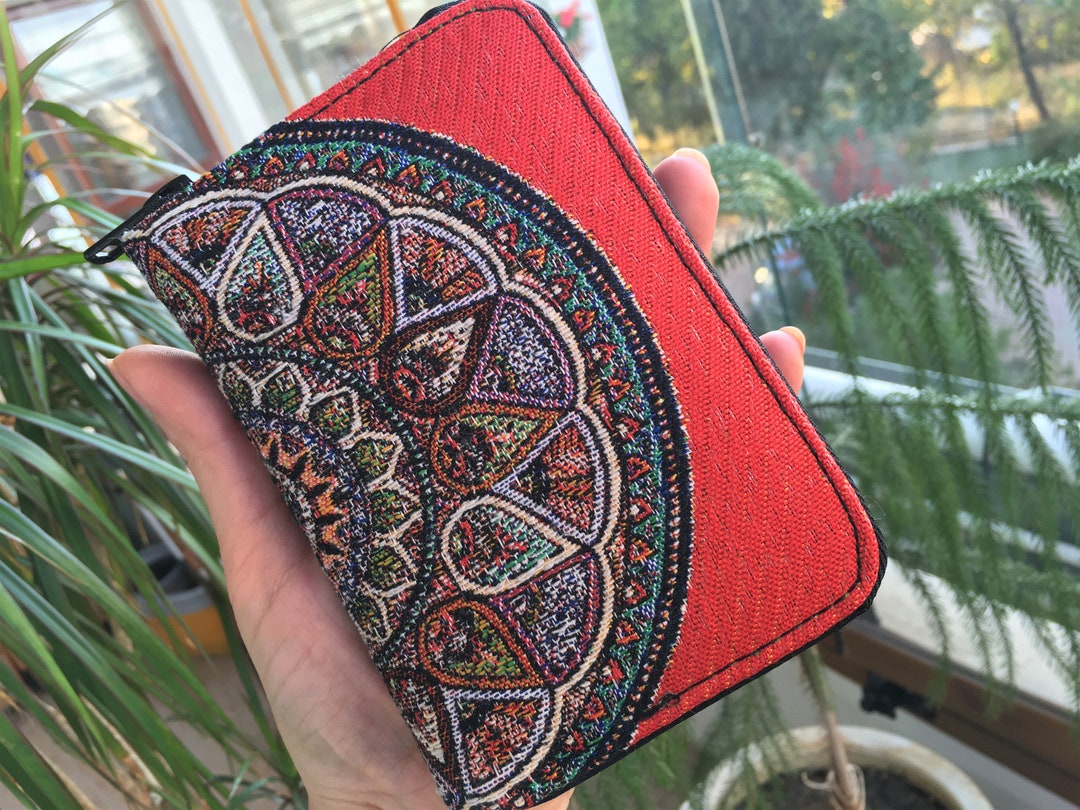 Small Wallet for Women, Handmade Bohemian Wallet, Small Mandala Pattern ...