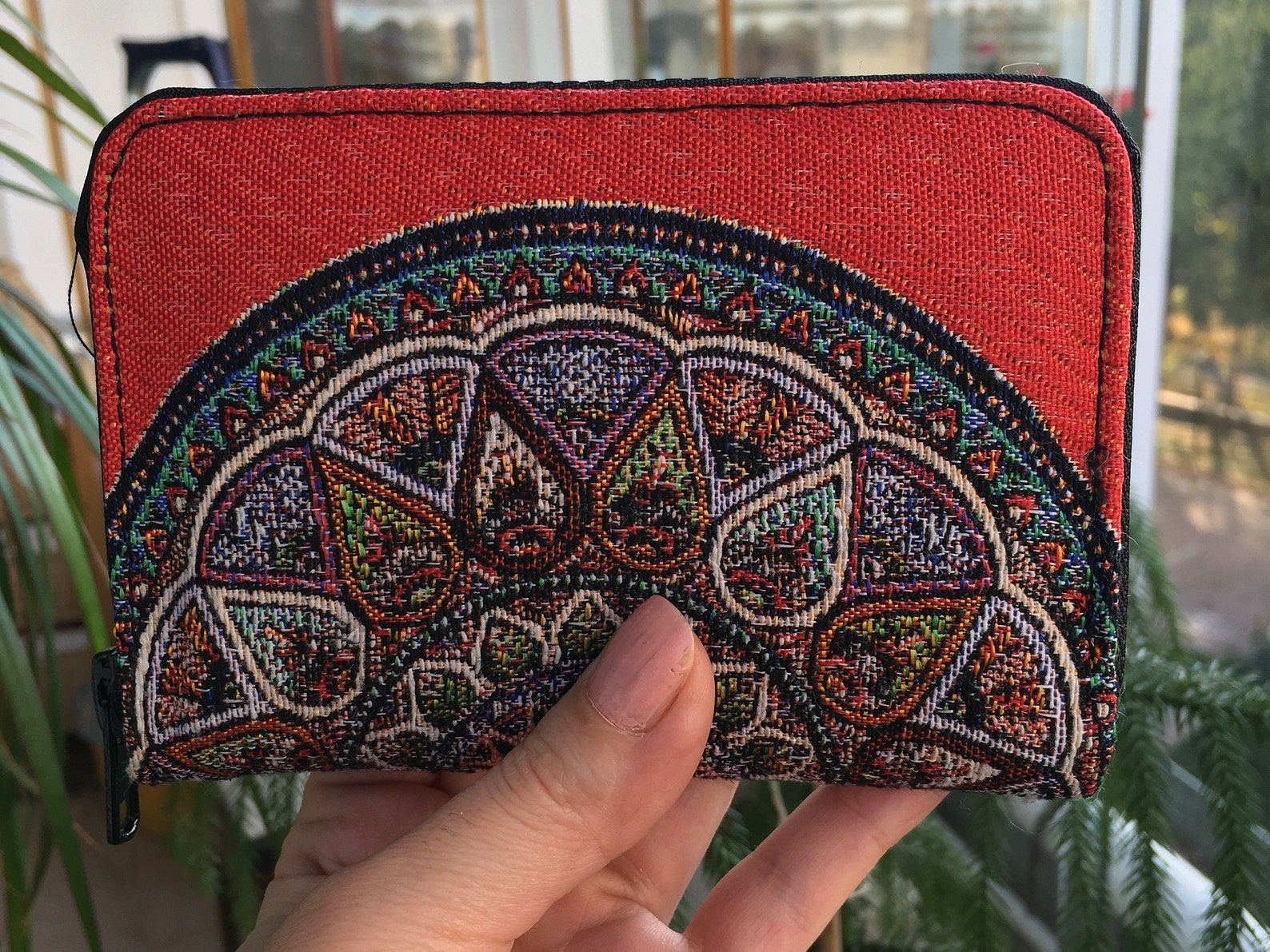 Small Wallet for Women, Handmade Bohemian Wallet, Small Mandala Pattern ...